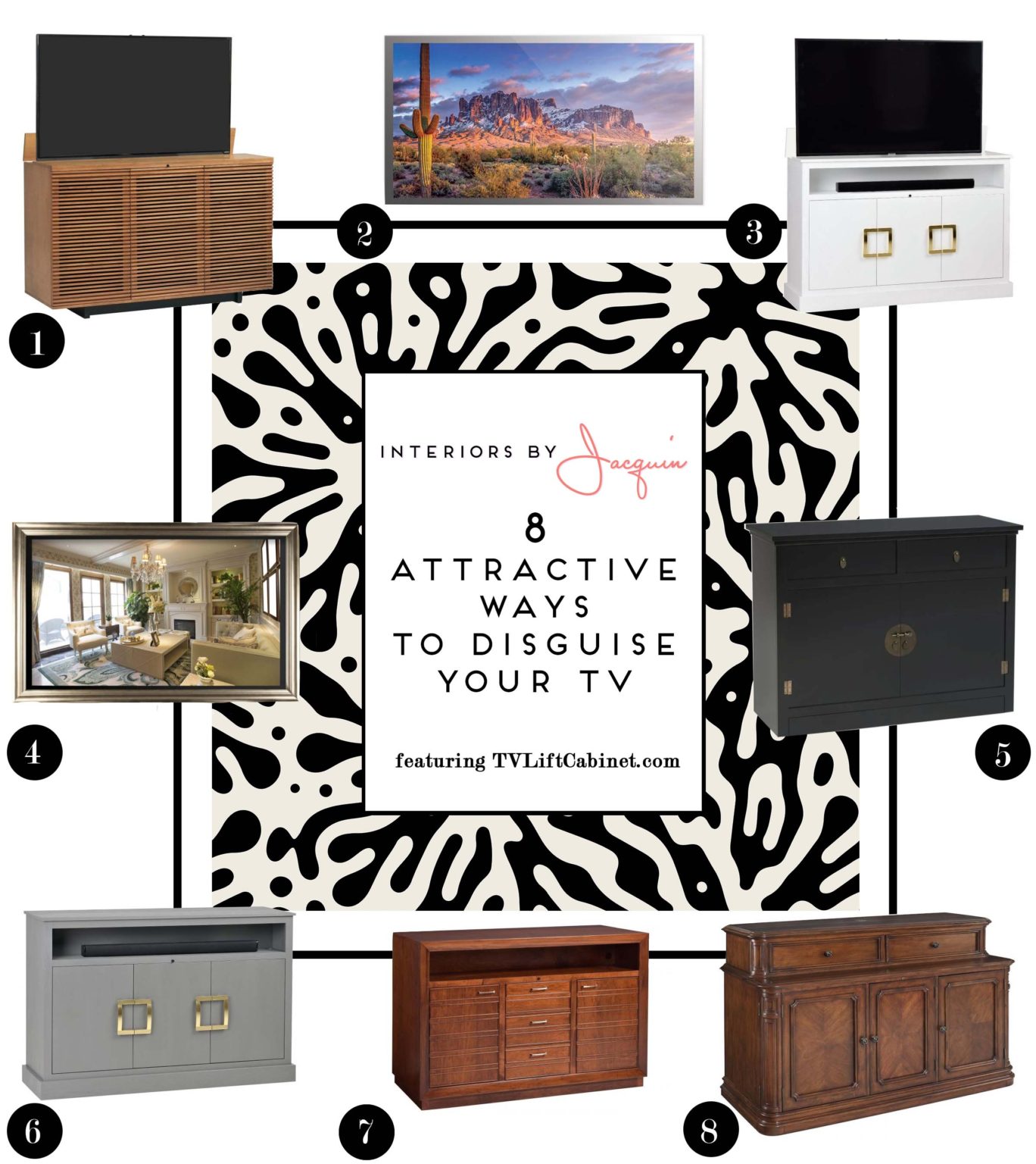 8 Ways to Disguise Your TV! – with TVLiftCabinet.com – Interiors by Jacquin